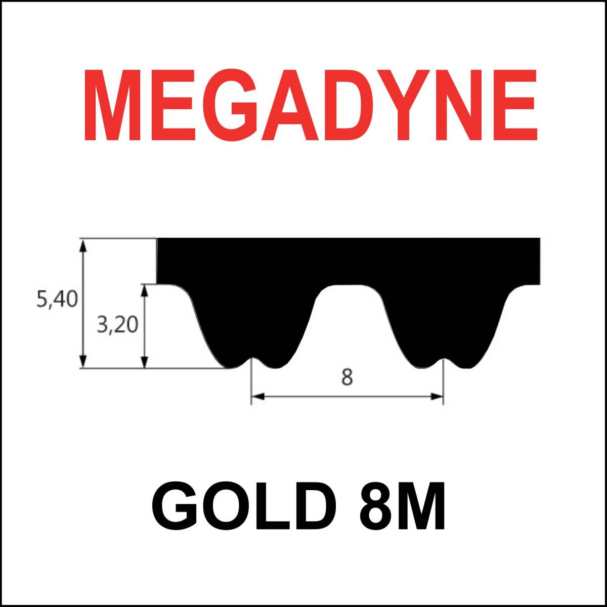 MEGADYNE MEGASYNC™ GOLD 840 GLD-8M, Breite auswählbar, Zahnriemen, 69,96