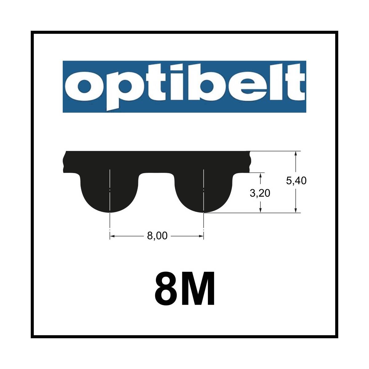 optibelt OMEGA HP 1000 8M, Breite auswählbar, Zahnriemen, 46,04